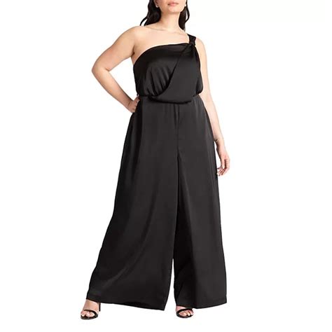 Eloquii Womens Plus Size Tie Detail Satin Jumpsuit