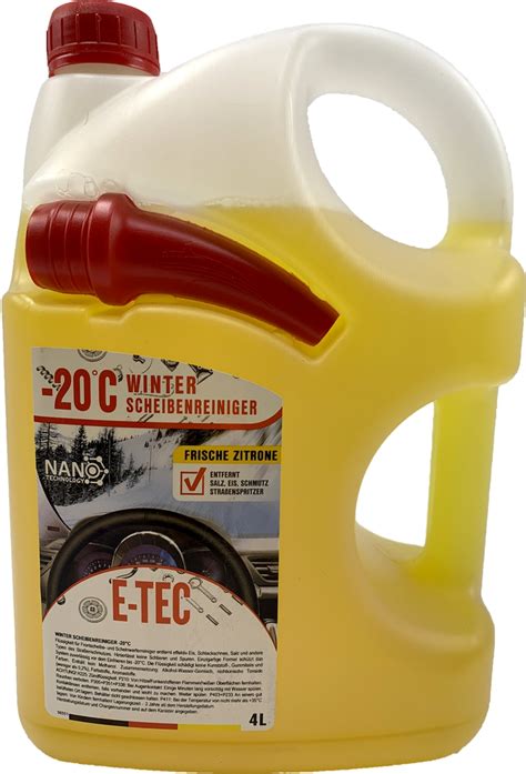 E Tec მინის საწმენდი სითხე ზამთრის 20° ლიმონი 4 ლ Veli Store