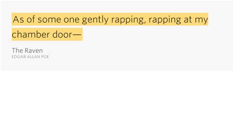 As Of Some One Gently Rapping Rapping At My Chamber The Raven