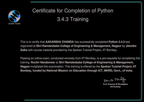 PDF Certificate For Completion Of Python 3 4 3 Training PRACTICE MOOCs FOSS A Certificate