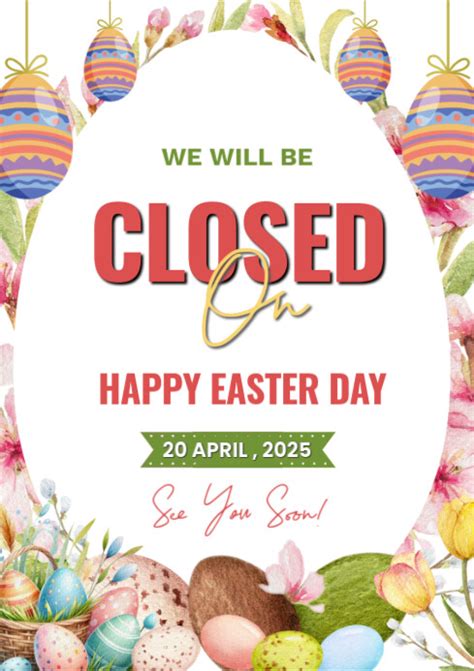 Easter Closed Template Postermywall