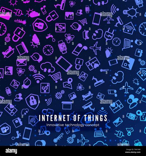 Iot Concept Internet Of Things Color Icons Pattern Vector