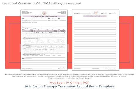 Iv Infusion Therapy Treatment Record Form Template Iv Therapy Record