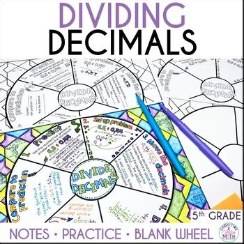 Dividing Decimals Guided Notes Th Grade Math Wheel For Decimal Division