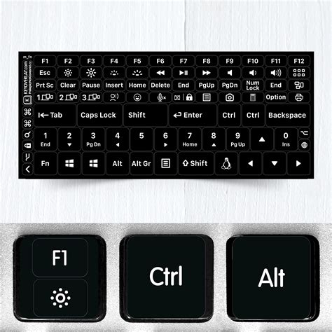 Function And Modifier Key Stickers For Windows Linux And Mac Os