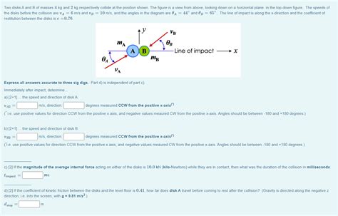 solved two disks a and b of masses 4 kg and 2 kg