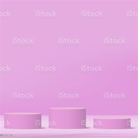3d 핑크 컬러 연단과 최소 핑크 컬러 벽 장면 3d 연단 최소 추상적 배경 파스텔 색상의 추상적인 방 디자인 벡터 0명에 대한