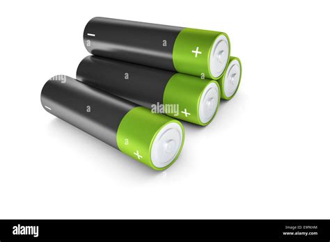 black and green batteries Stock Photo - Alamy