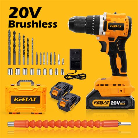 Keelat Brushless Heavy Duty Cordless Drill Impact Hammer Screwdriver