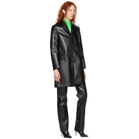 Kwaidan Editions Black Faux Leather Coat Kwaidan Editions