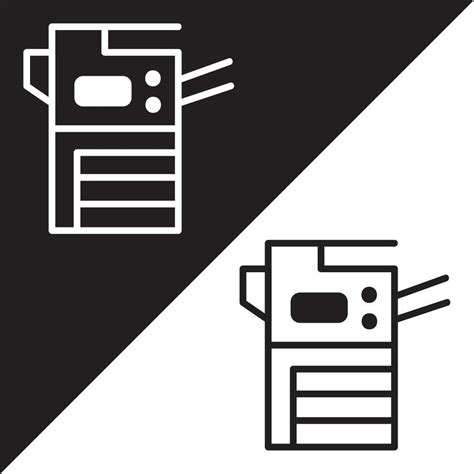 Photocopier Icon Lineal Style Isolated On Black And White Background