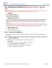 Lab Identifying Ipv Addresses Student Copy Docx Lab