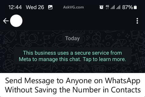 How To Send Message On Whatsapp Without Saving Number In Contacts Askvg