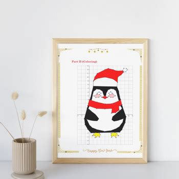 Christmas Penguin Coordinates Plotting Coloring Math No Prep Activity