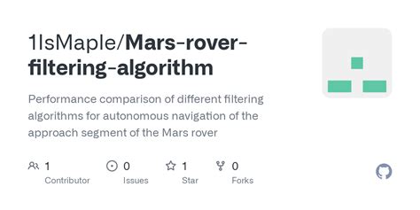 GitHub IsMaple Mars Rover Filtering Algorithm Performance Comparison Of Different Filtering