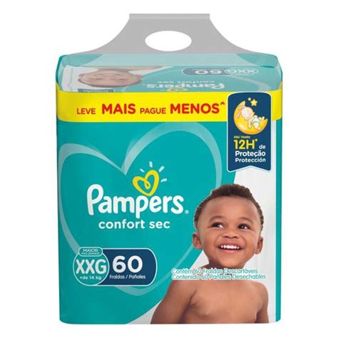 Fraldas Pampers Confort Sec Xxg Com 60 Unidades Fralda Descartável