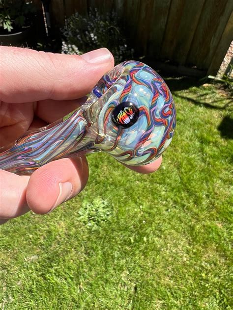 Phish Themed Rainbow Colored Glass Pipe Spoon With Custom Murrine Etsy