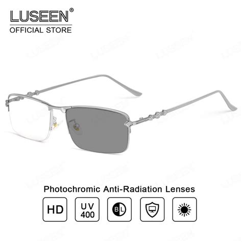 Luseen Eyeglass Photochromic And Anti Radiation For Women Men Semi