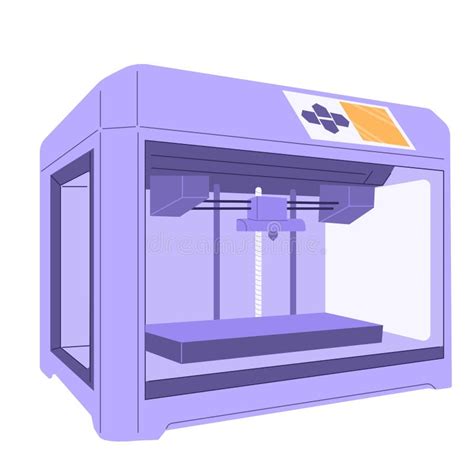 3d Printer Machine Vector Illustration Logo Concept Icon Technologies