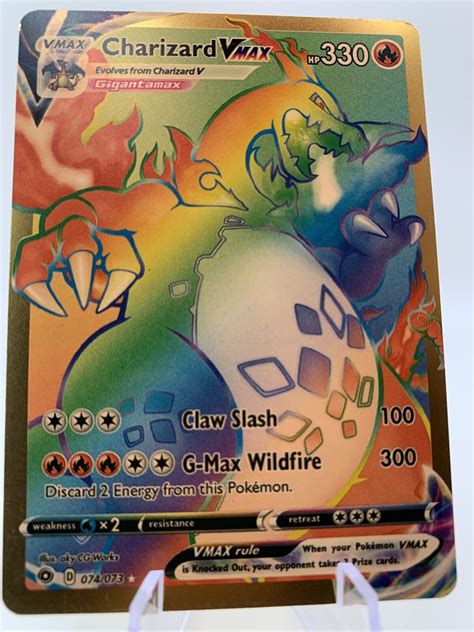 Mavin Charizard Vmax Rainbow Gigantamax Gold Foil Fan Art
