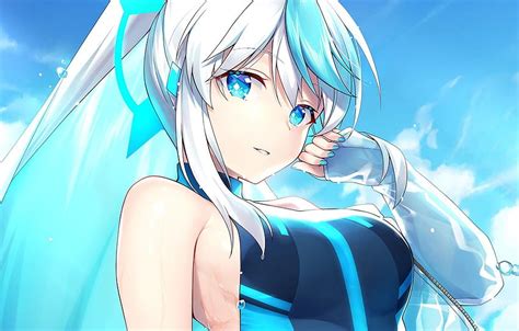 Anime Girl With Blue Eyes And White Hair