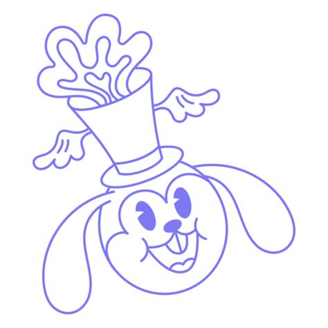 Diseño Png Y Svg De Conejito De Trazo Lleno De Psicodélico Para Camisetas