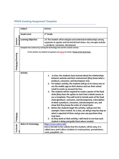 Tpack Template Creating Summer20 Pdf Mobile App Mobile Phones