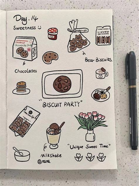 𝒔𝒐𝒇𝒕𝒚𝒔𝒌𝒊𝒊𝒆𝒔 Cute Doodle Art in an Open Notebook