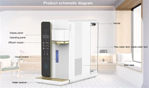4 단계 Ro 역삼 투 시스템 물 필터 정수기 데스크탑 전기 인스턴트 난방 직접 배관 또는 탱크 물 디스펜서