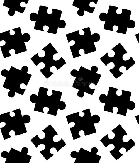 Vector Seamless Pattern Of Puzzle Piece Stock Vector Illustration Of