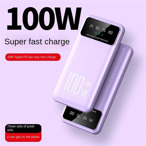 100W Powerbank 100000mAh PD 20W Super Fast Charge Powerbank Flash Charging Power Bank Mobile