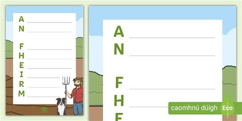 The Farm Aistear Acrostic Poem Gaeilge Teacher Made