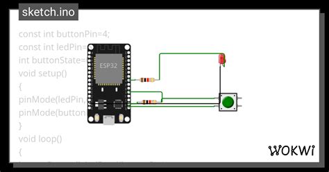 Push Button Wokwi Esp32 Stm32 Arduino Simulator
