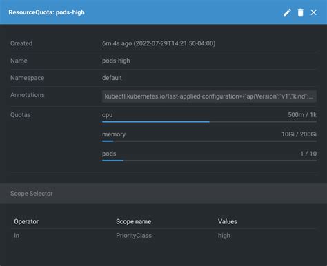Resource Quota Scope Selector Should Have Links · Issue 5957 · Lensapp