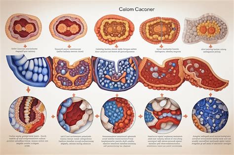 Premium Photo Medical Illustration Of The Different Stages Of Colon
