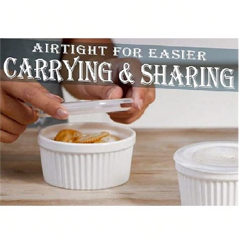 Ramekins With Lids 8 Oz Creme Brulee Souffle Dishes Oven Safe Ceramic
