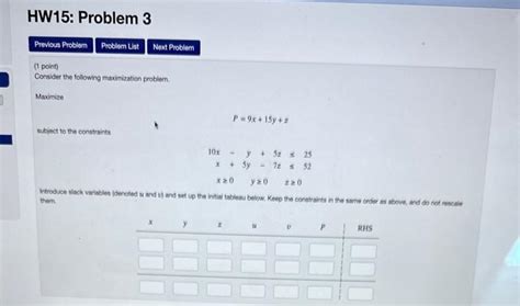 Solved 1 Point Consider The Following Maximization