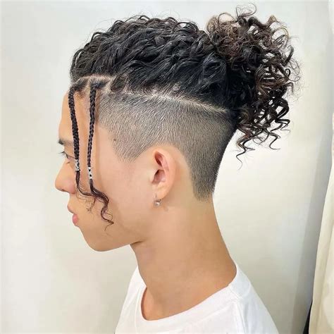 Man Bun Undercut Curly