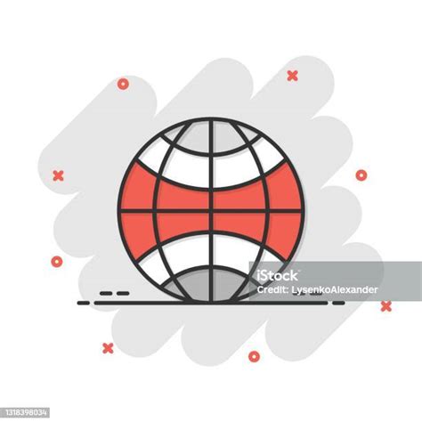 地球星球圖示在漫畫風格白色隔離背景的環球地理卡通向量插圖全球通信飛濺效應業務理念向量圖形及更多世界地圖圖片 世界地圖 互聯網 全球性