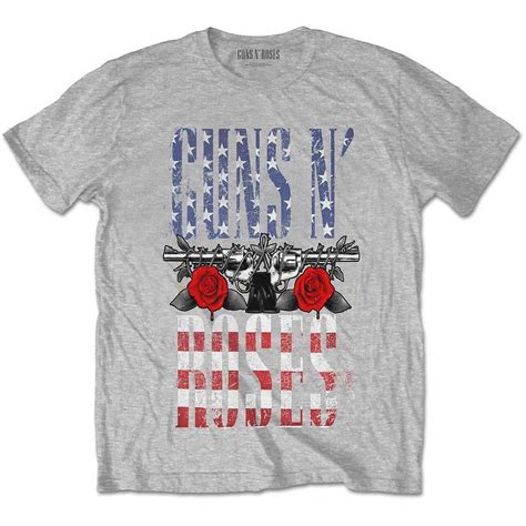 Guns N Roses Unisex T Shirt Us Flag In Logo By Guns N Roses