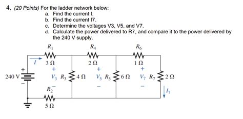 Solved 4 20 Points For The Ladder Network Below A Find Chegg