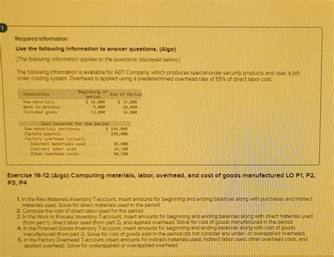 Solved Required Informationuse The Following Informatlon To Chegg