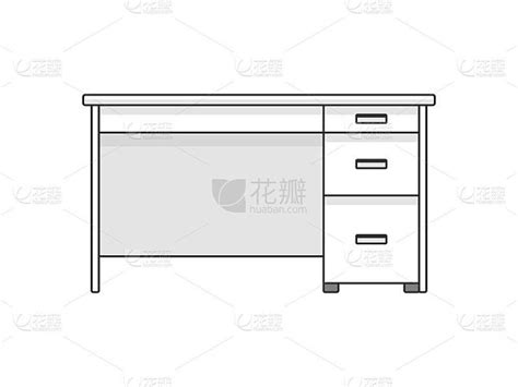一张办公桌的插图。