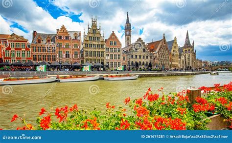 Gent Old Town Skyline Belgium Editorial Photo Image Of Architecture