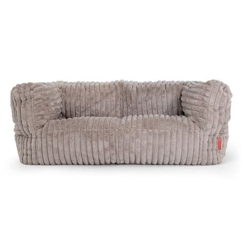 Lounge Pug 2 Sitzer Riesen Sitzsacksofa Ultra Plüsch Cord Nerzfarben