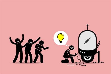 Fans Louant Et Soutenant Un Inventeur Pour Créer Une Nouvelle Idée Et