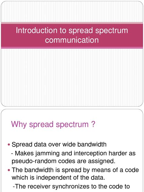 Introduction To Spread Spectrum Communication