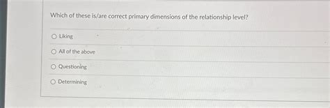 Solved Which Of These Is Are Correct Primary Dimensions Of Chegg Com