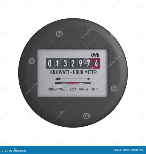 Kilowatt Hour Electric Meter On White Background Isolated 3d