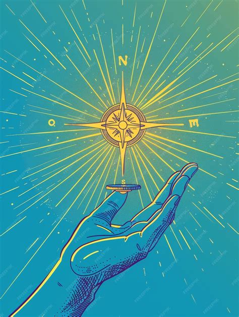 Hand Holding Compass Discover Your Direction A Hand Holds A Compass In